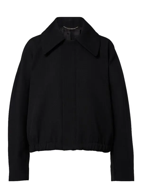 Victoria Beckham Virgin Wool Gabardine Blouson Jacket - Black