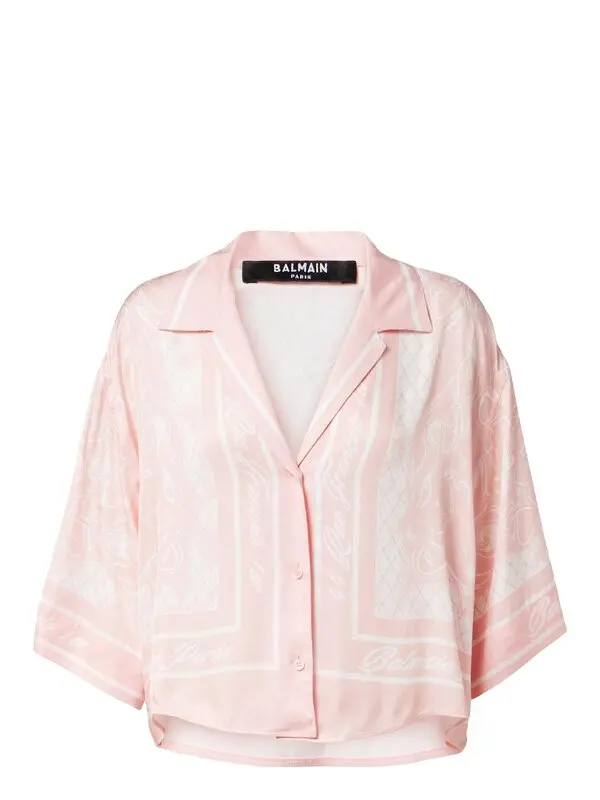 Balmain Printed Twill Pajama Shirt - Pink