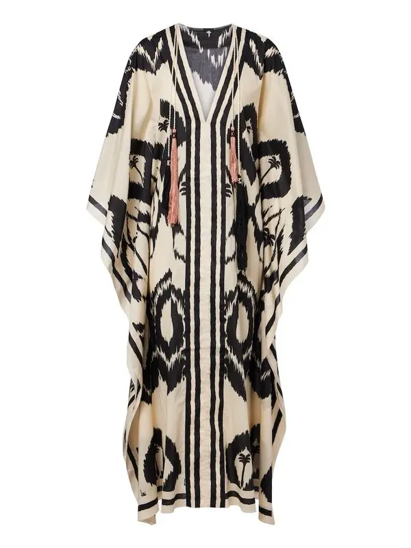 Johanna Ortiz Printed Cotton Kaftan - White