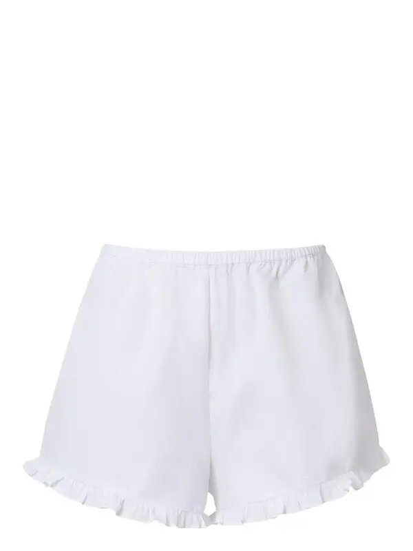 Hunza G Frill Cotton Poplin Shorts - White