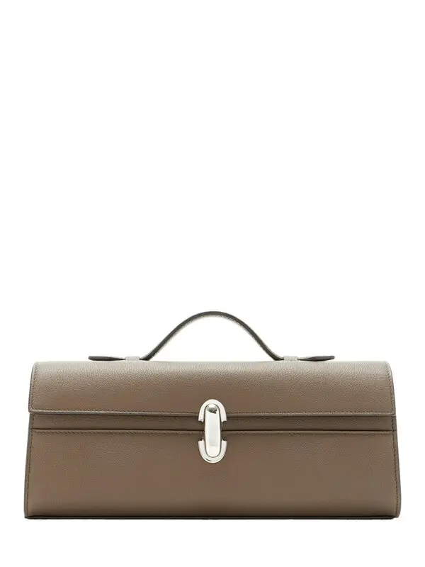 Savette The Slim Symmetry Leather Pochette - Grey