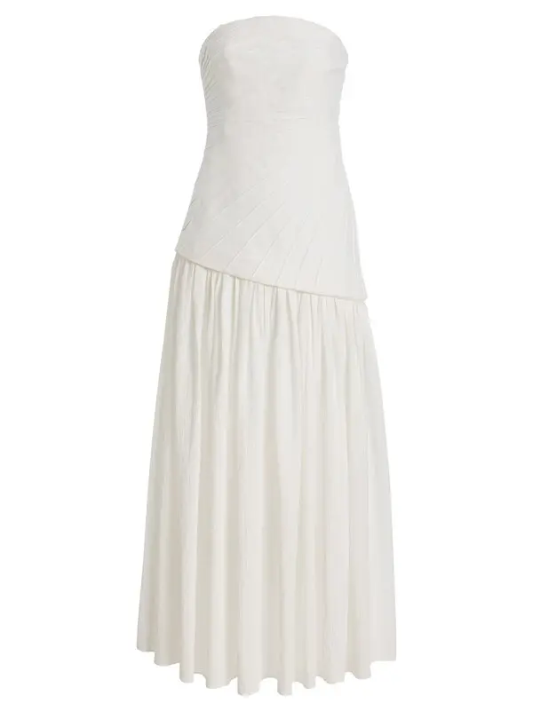 Significant Other Blyth Pleated Cotton Maxi Dress - White