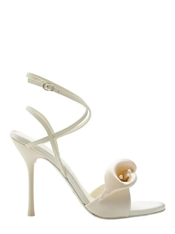 Cult Gaia Carly Satin Sandals - White