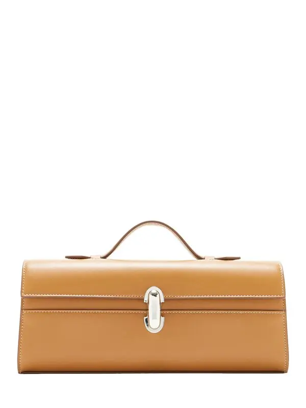 Savette The Slim Symmetry Leather Pochette - Tan