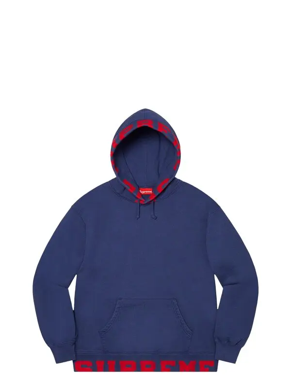 Supreme Cropped Logos Hooded Sweatshirt - Blue