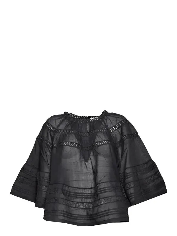 JCSOPHIE Lyndsey Lace-trim Blouse - Black
