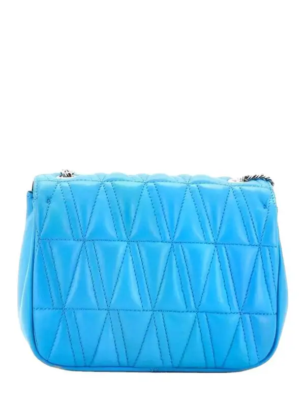 Versace Virtus Quilted Leather Mini Shoulder Bag - Blue