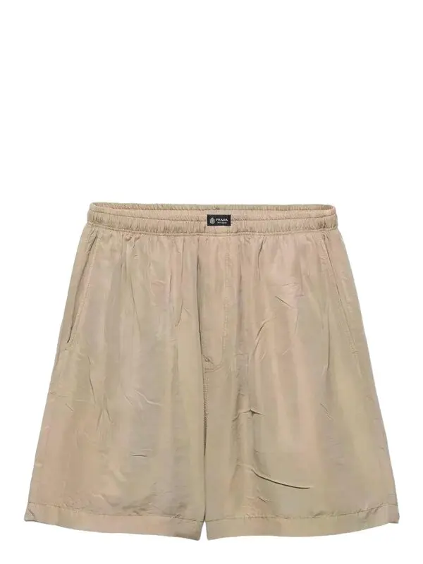 Prada Silk Bermuda Shorts - Neutrals