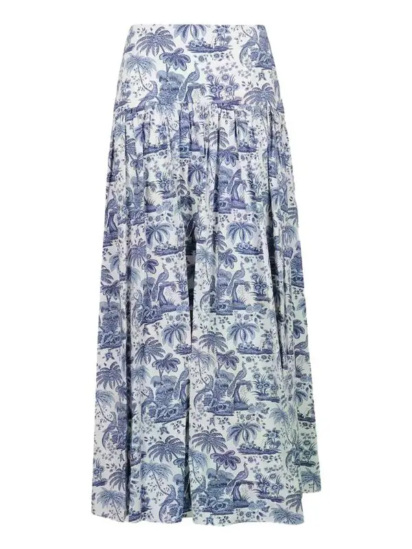 Staud Procida Gathered Skirt - Blue