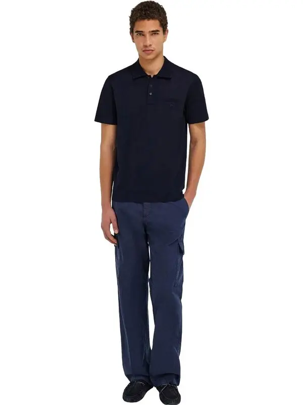FERRAGAMO Navy Cotton Polo Shirt - Blue
