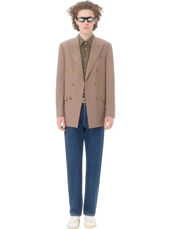 Valentino Garavani Vgold Denim Trousers - Blue