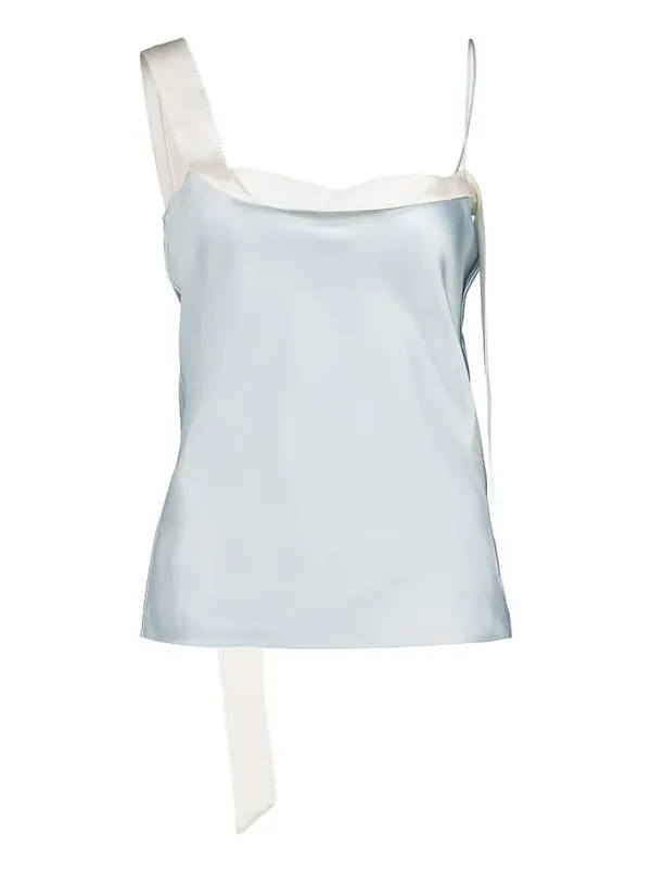 TOM FORD Asymmetrical Silk Satin Camisole Top - Blue