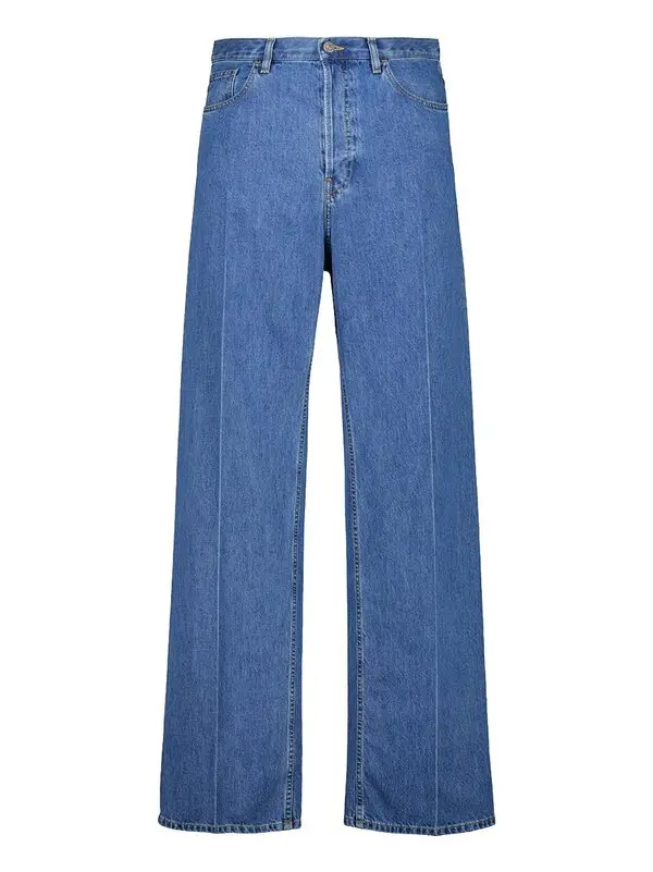 Valentino Garavani Light Wash Denim Jeans With Vlogo Detail - Blue