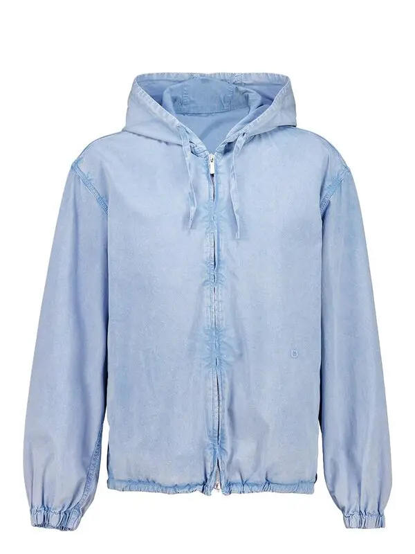 FERRAGAMO Washed Denim Blouson Jacket - Blue