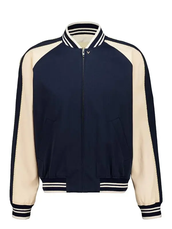 Valentino Garavani Cotton Bomber Jacket - Blue