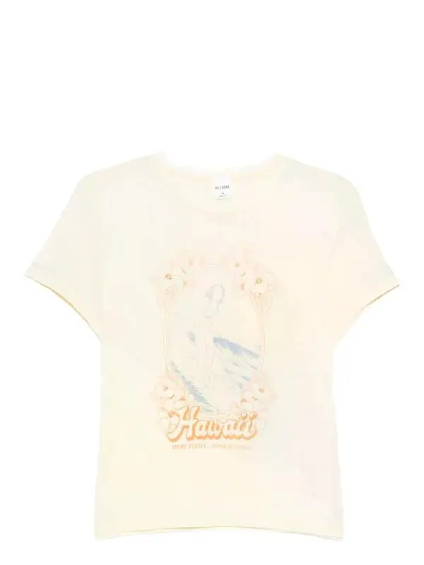 RE/DONE Floral Motif T-shirt - Yellow