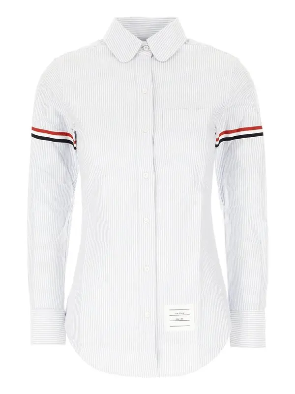 Thom Browne Striped Shirt With Signature Arm Band Detail - Multicolor
