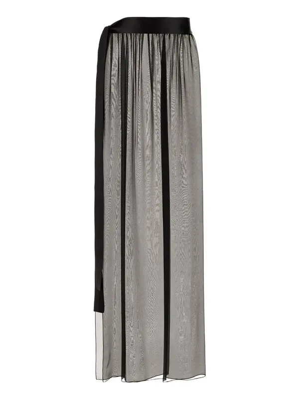 Dolce & Gabbana Sheer Skirt With Belt Detail - Multicolor