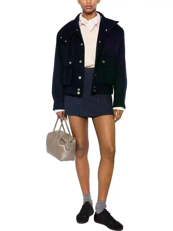Sandro Sequin-embellished Striped Shorts - Blue