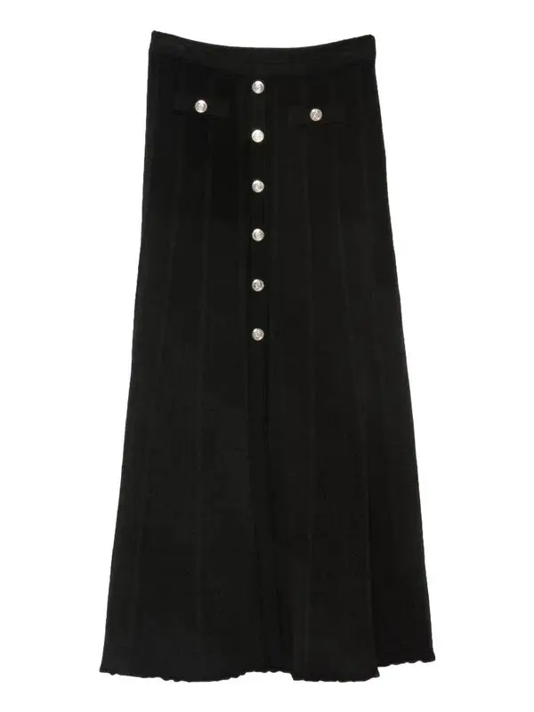 Sandro Button-embellished Flared Skirt - Black