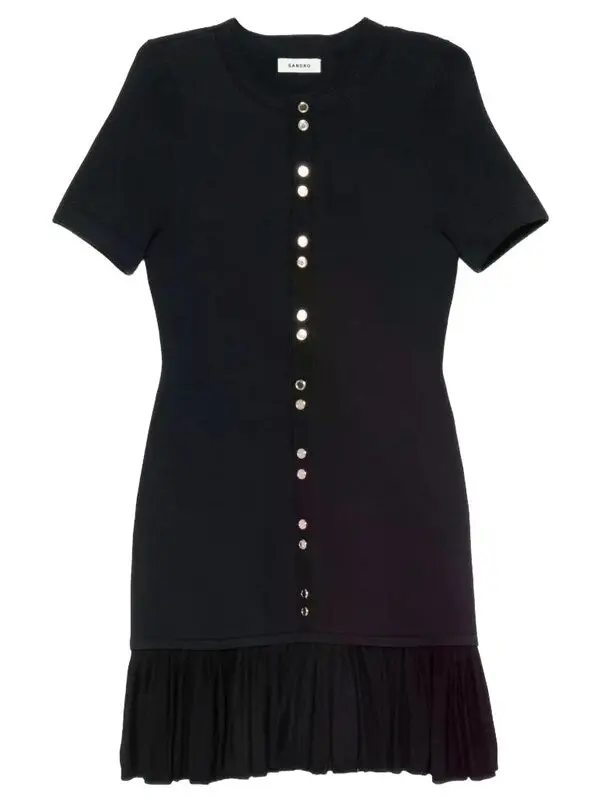 Sandro Ruffled Mini Dress - Blue