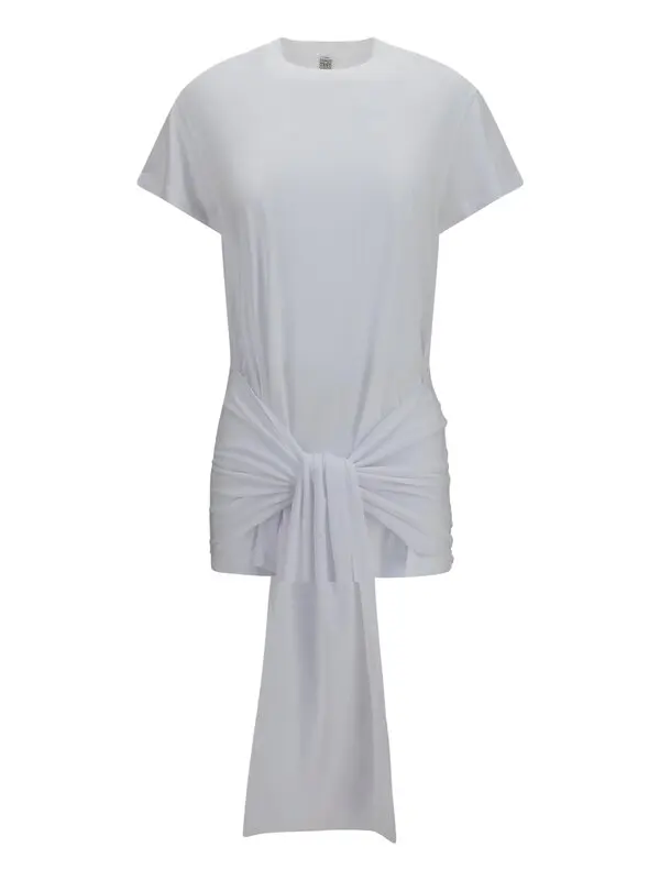 TOTEME Draped-waist Jersey T-shirt - White