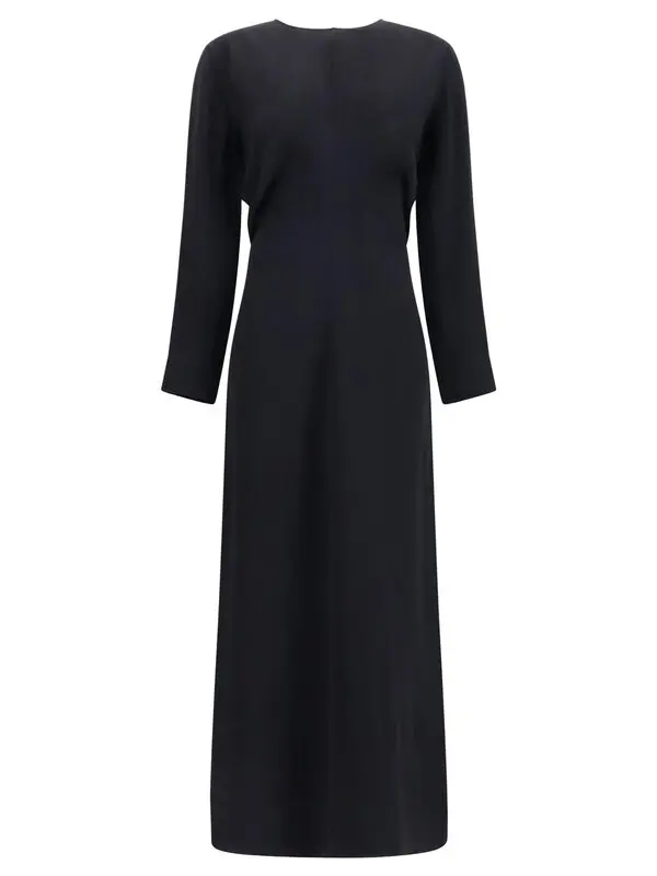 TOTEME Long Sleeve Round Neck Dress - Black
