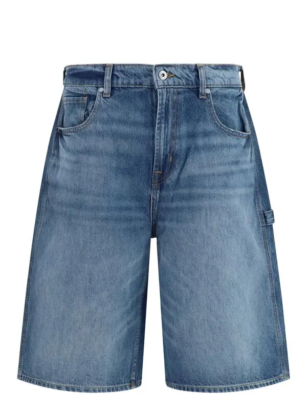 7 For All Mankind Wide-leg Denim Shorts - Blue