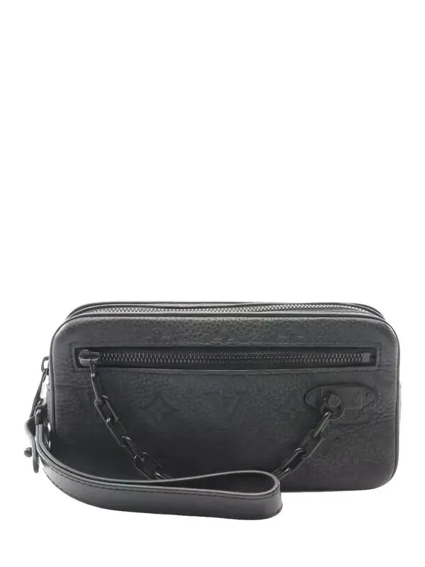 LOUIS VUITTON Monogram Taurillon Pochette Volga Clutch Bag - Grey