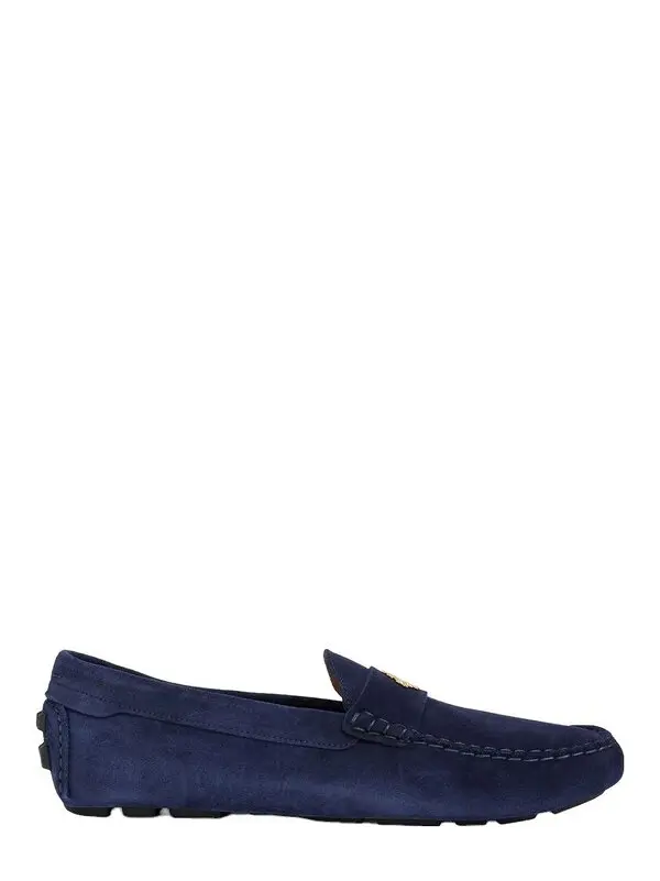 Bally Kevan Embellished Suede Driving Shoes - Royal Blue