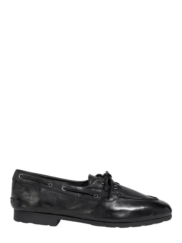Bally Paquy Leather Boat Shoes - Black
