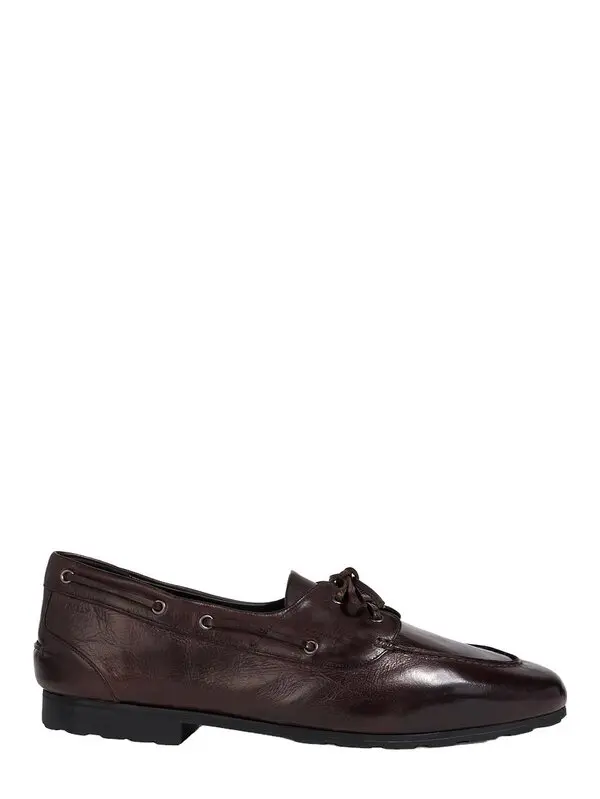 Bally Paquy Leather Boat Shoes - Dark Brown