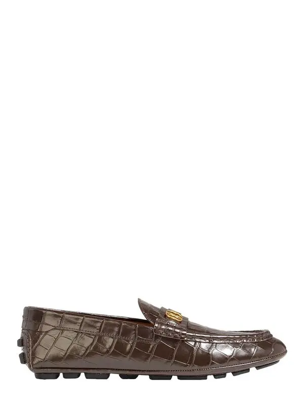 Bally Keeper Croceffect Leather Loafers - Dark Brown