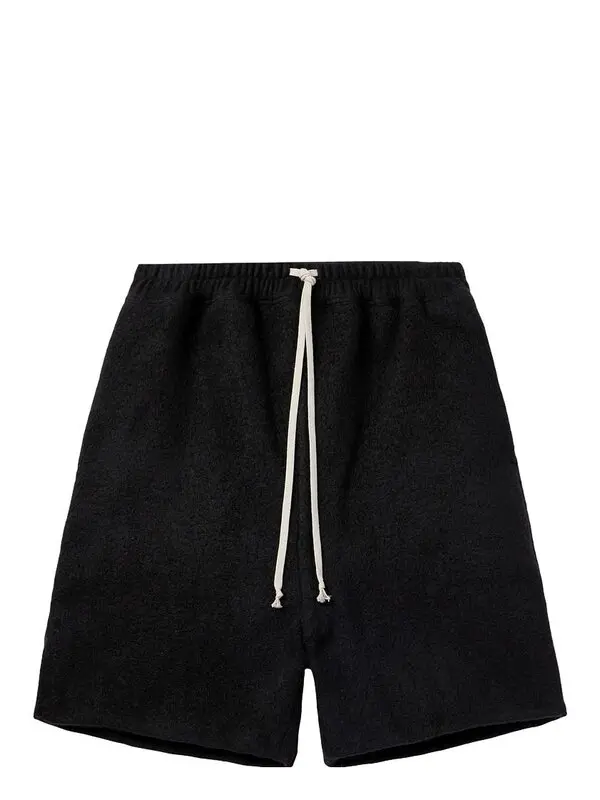 Rick Owens Cashmere Fleece Drawstring Shorts - Black