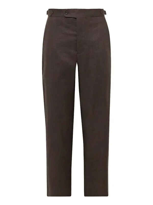 BODE Straight-leg Linen Suit Pants - Brown