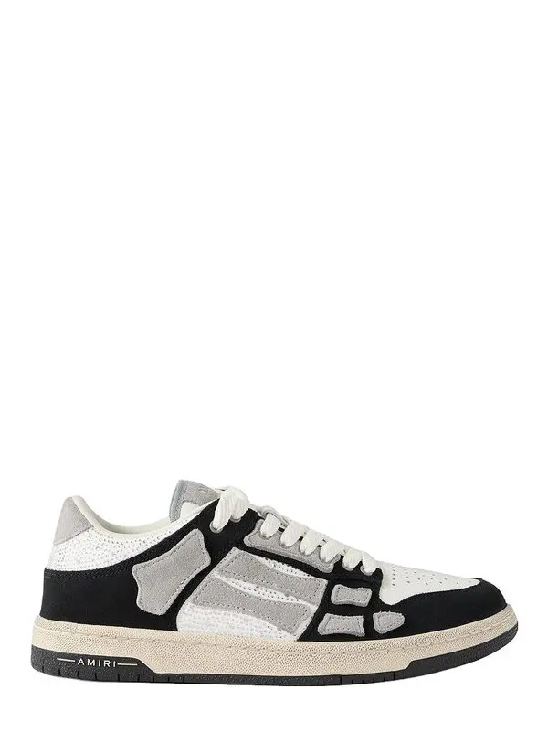 Amiri Crystal-embellished Suede-trimmed Leather Sneakers - Black