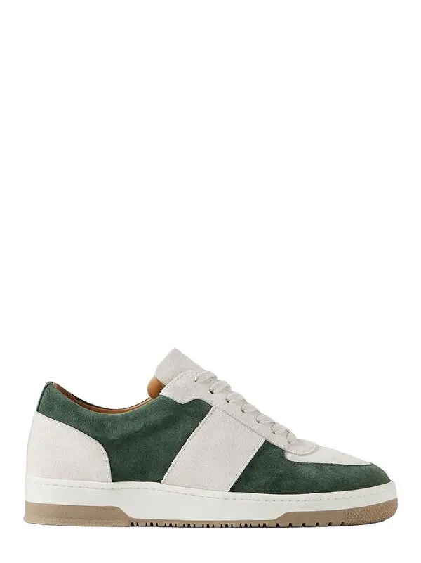 Mr P. Atticus Two-tone Suede Sneakers - Forest Green