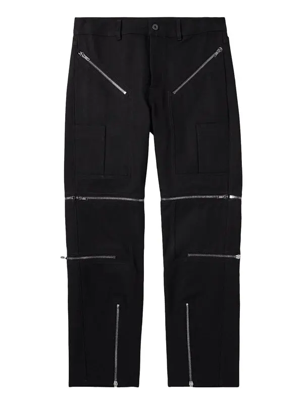 Rick Owens Bonotto Headon Convertible Zip-embellished Cotton-blend Canvas Pants - Black