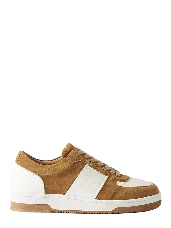Mr P. Atticus Suede And Leather Sneakers - Camel