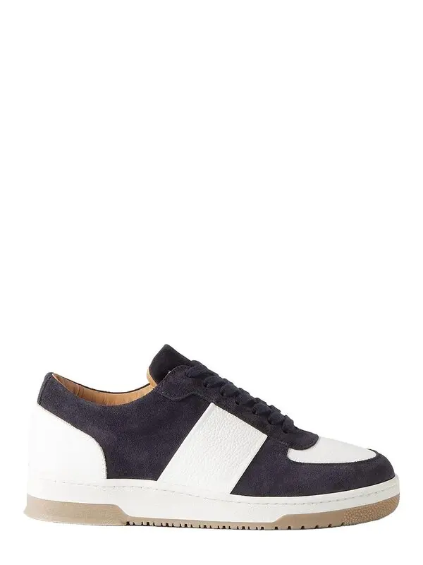 Mr P. Atticus Suede And Leather Sneakers - Navy