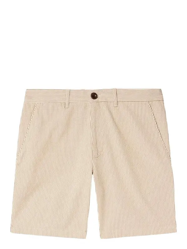 Mr P. Slim-fit Striped Cotton Bermuda Shorts - Neutral