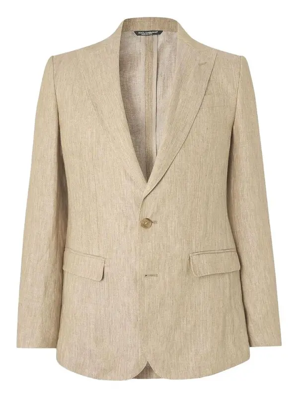 Dolce & Gabbana Linen Suit Jacket - Beige