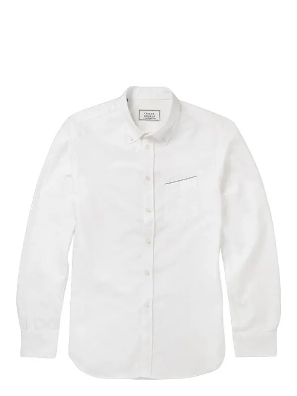 Officine Générale Cotton Oxford Shirt - White