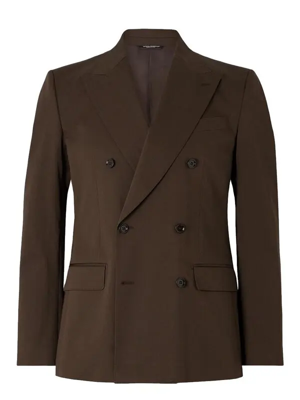 Dolce & Gabbana Sicilia Doublebreasted Cottonblend Gabardine Blazer - Chocolate