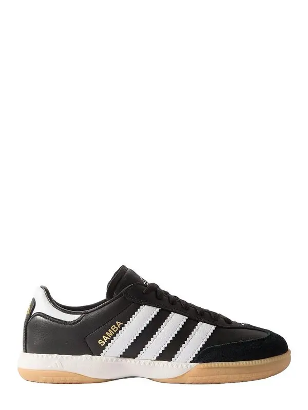 Adidas Samba Suede-trimmed Leather Sneakers - Black