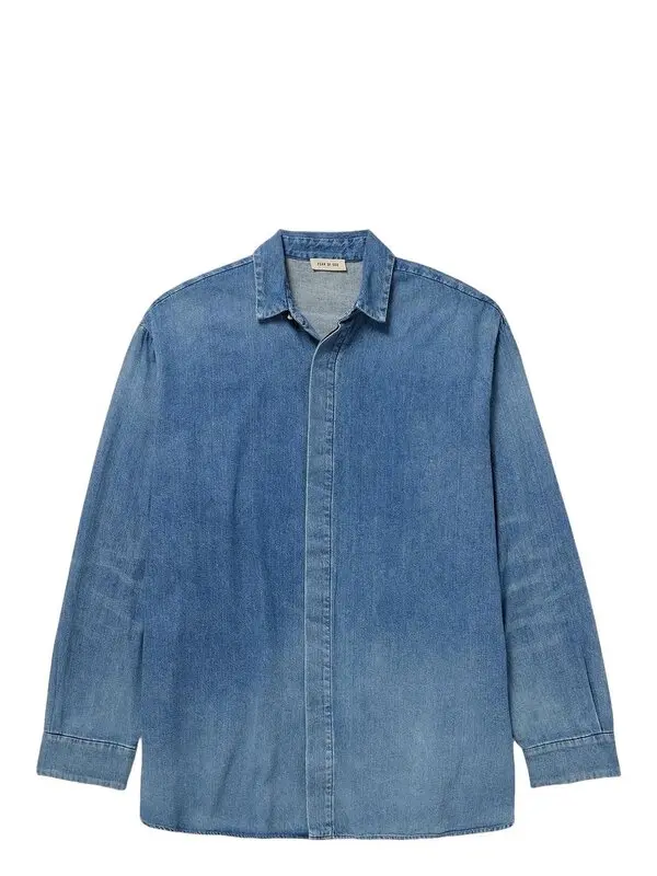 Fear Of God Oversized Denim Shirt - Mid Denim