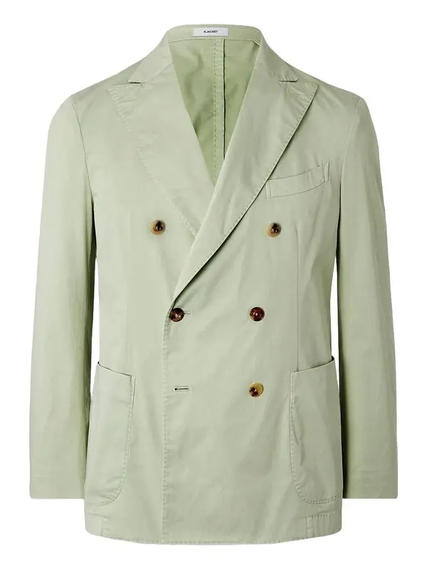 Boglioli Slimfit Doublebreasted Cottonblend Suit Jacket - Mint