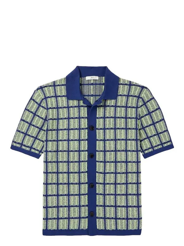 Mr P. Checked Cottonblend Shirt - Blue