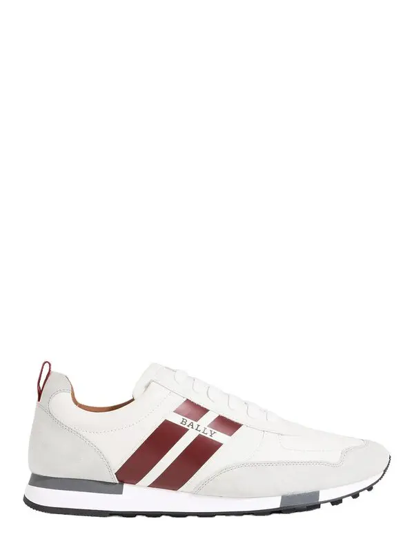 Bally Genk Striped Leather And Suede Sneakers - Off-white