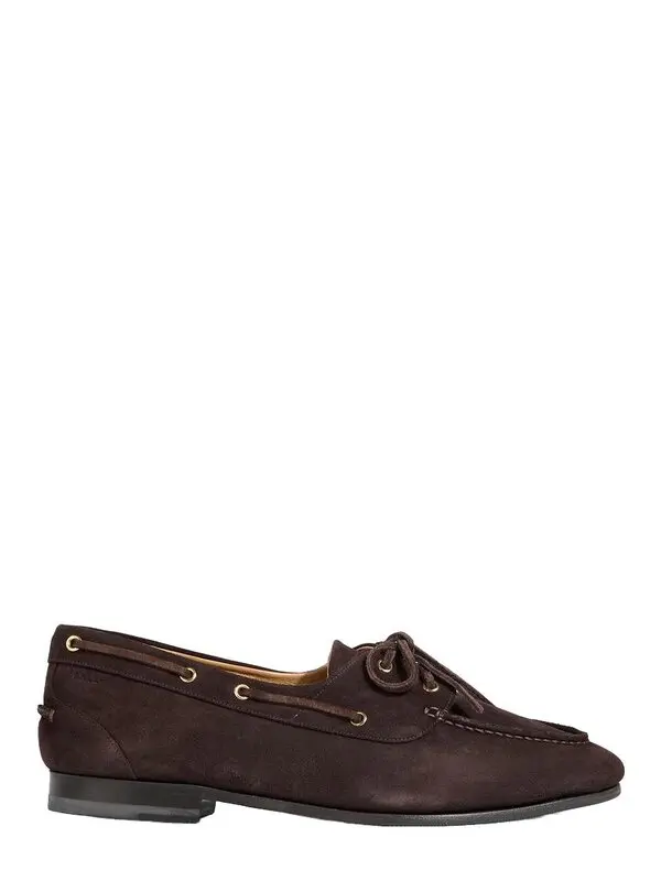 Bally Suede Boat Shoes - Dark Brown
